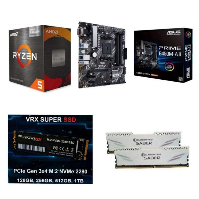 Promo Paket Cessor Gaming Amd Ryzen 5 5600g Box B450 Ddr4 Nvme Diskon ...