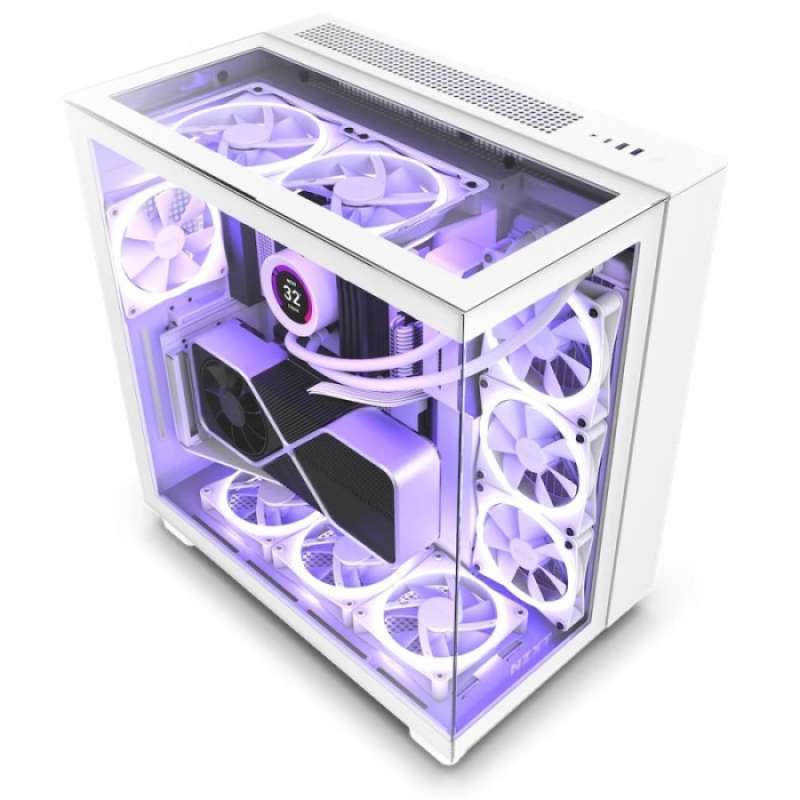 Promo Nzxt H9 Elite Matte White Atx Mid Tower Pc Case Casing Gaming ...