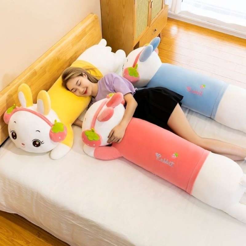 Promo Guling Boneka Rabbit Bunny Pakai Bando Strawberry Kelinci Ukuran ...