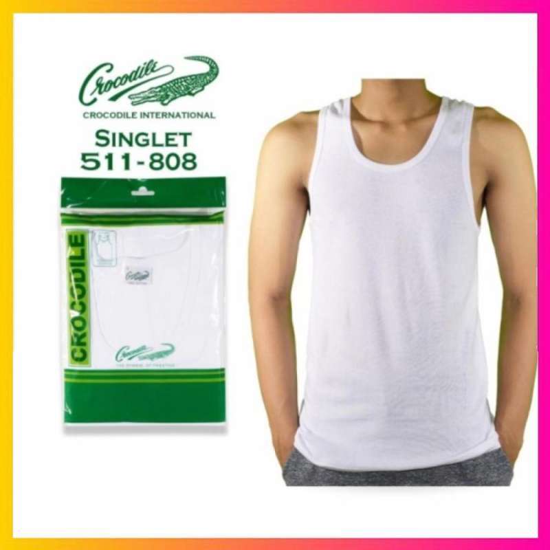 Jual Singlet Pria Crocodile Putih Polos Cr 808 | Kaos Dalam Laki 100% ...