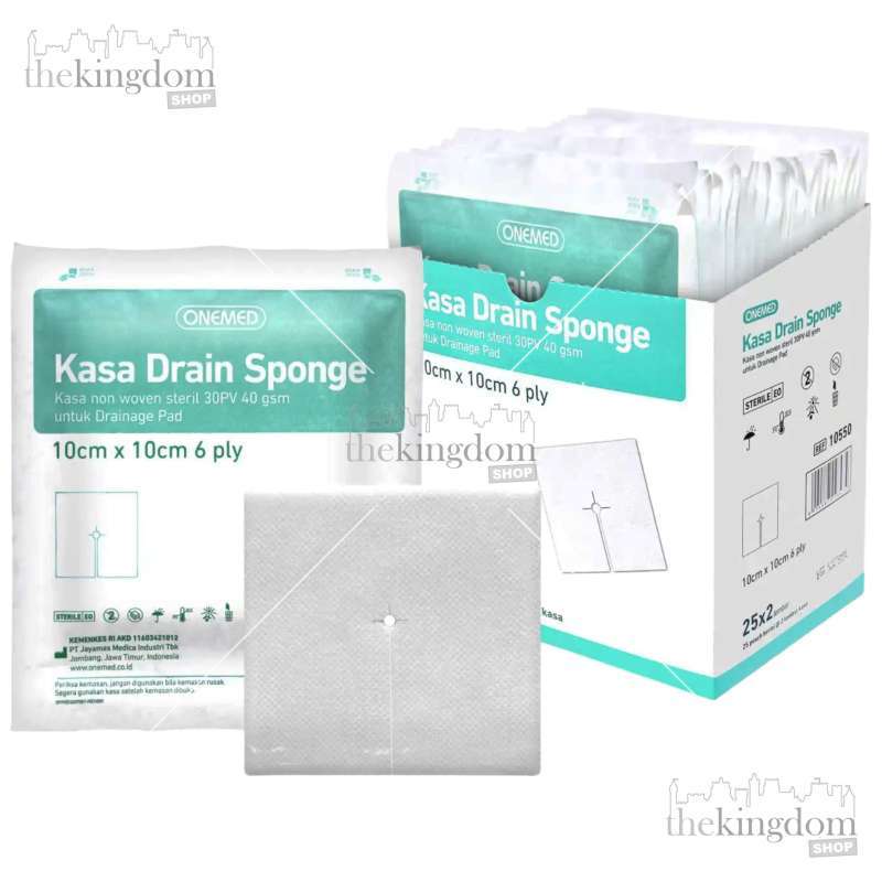 Jual Onemed Kasa Drain Sponge 10cm X 10cm 6ply 2pcs /25 Non Woven ...