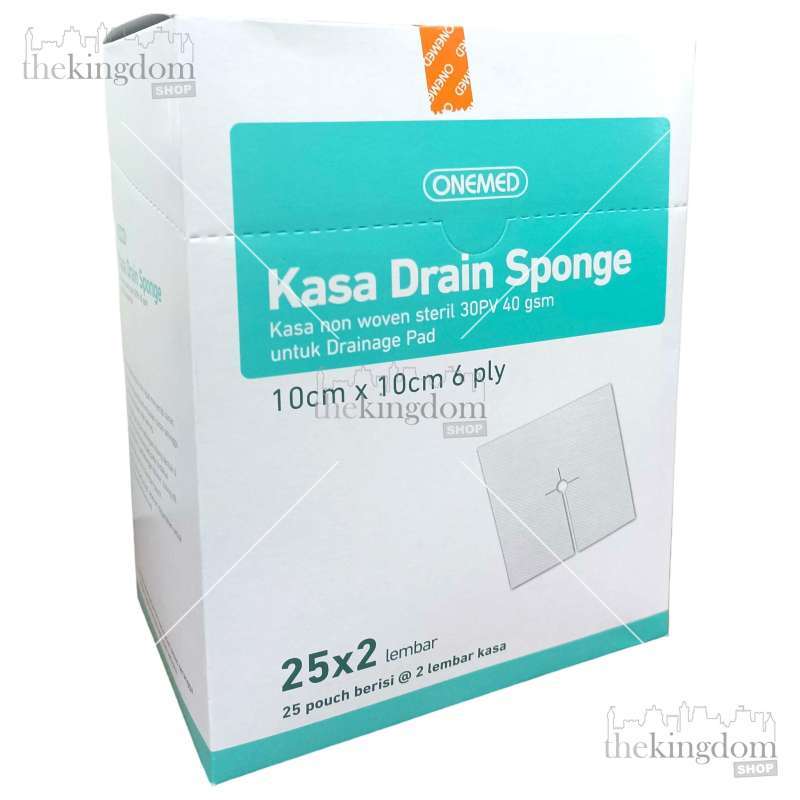 Jual Onemed Kasa Drain Sponge 10cm X 10cm 6ply 2pcs /25 Non Woven ...