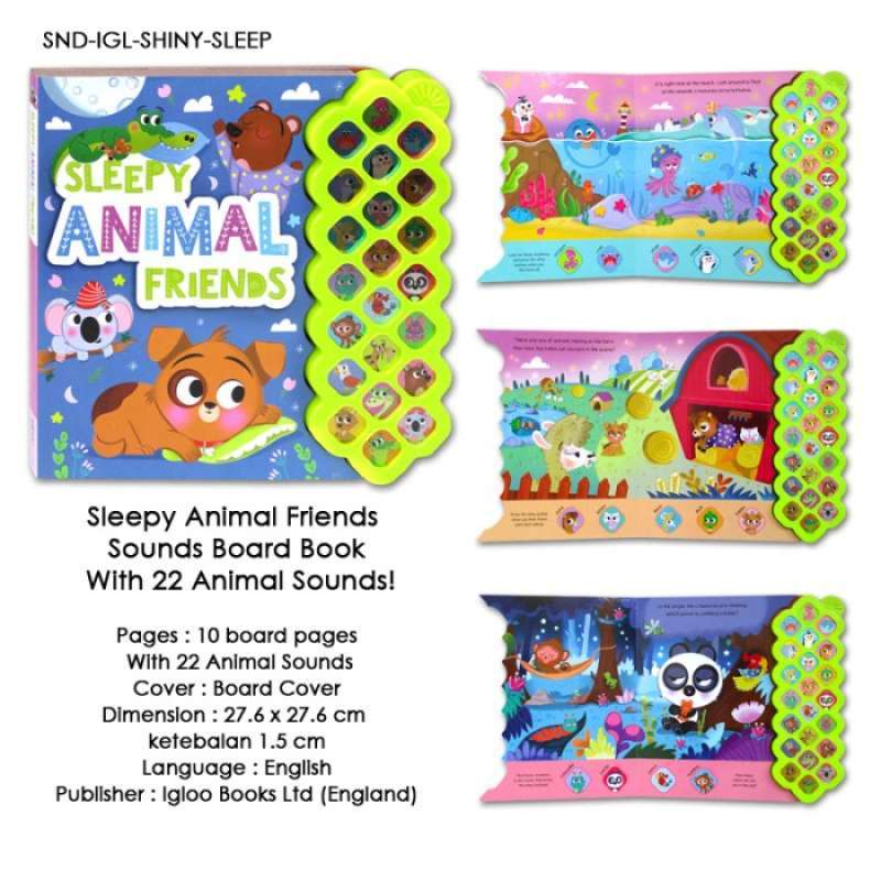 Jual Sleepy Animal Friends Sounds Board Book With 22 Animal Sounds! Di ...
