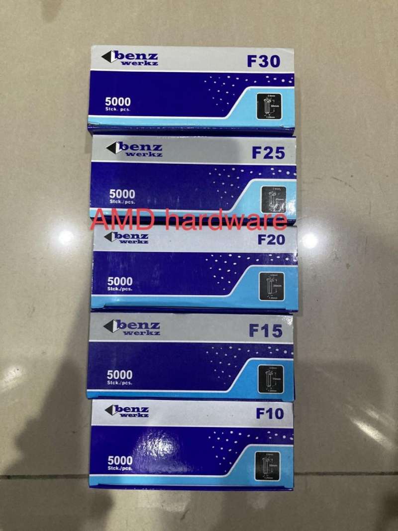 Jual Isi Staples Paku Tembak Angin F30 F25 F20 Benz Nail Gun Box 5000 ...