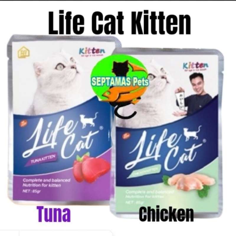 Jual Makanan Kucing Basah Pouch Sachet Life Cat Kitten 85 Gram Wet Cat ...