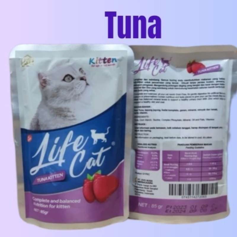 Jual Makanan Kucing Basah Pouch Sachet Life Cat Kitten 85 Gram Wet Cat ...