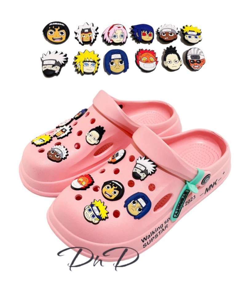 Jual Sandal Sepatu Kodok Baim Eva Ori Dane And Dine- Ls Naruto - Black ...