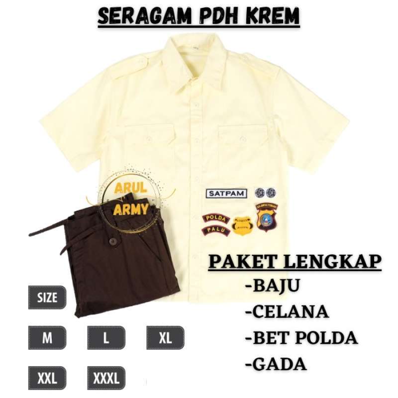 Jual Seragam Satpam Terbaru 2022 Krem Baju Setelan Security Pdh Pdl ...