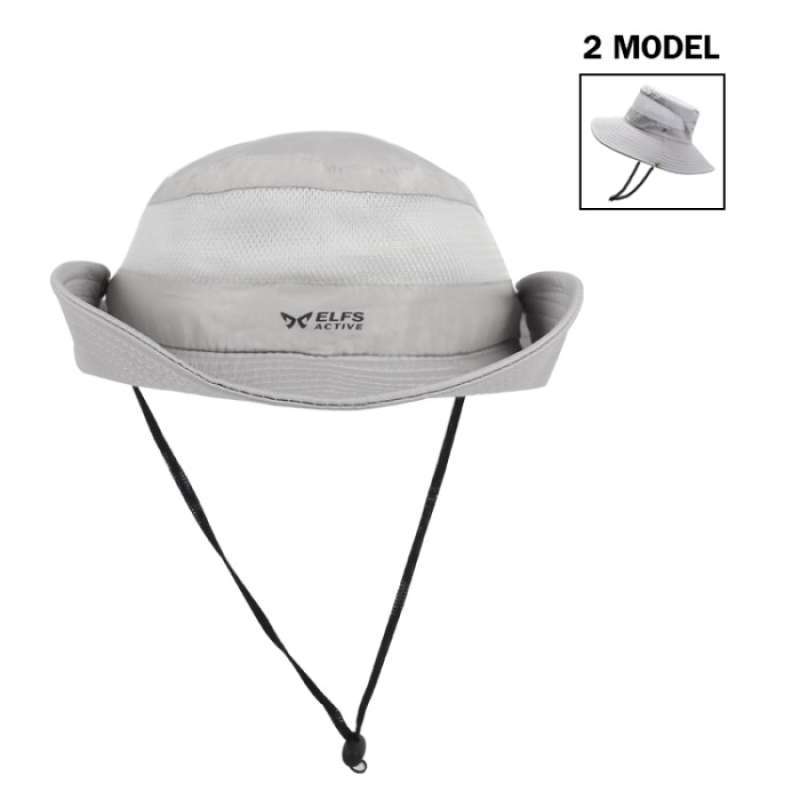 Jual Elfs Active Topi Rimba Anti Uv 2in1 Jungle Hat Abu Muda - Krem Di ...