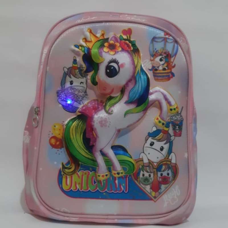 Promo Tas Ransel Sekolah Anak Tk Perempuan Gambar Unicorn - Merah Muda ...