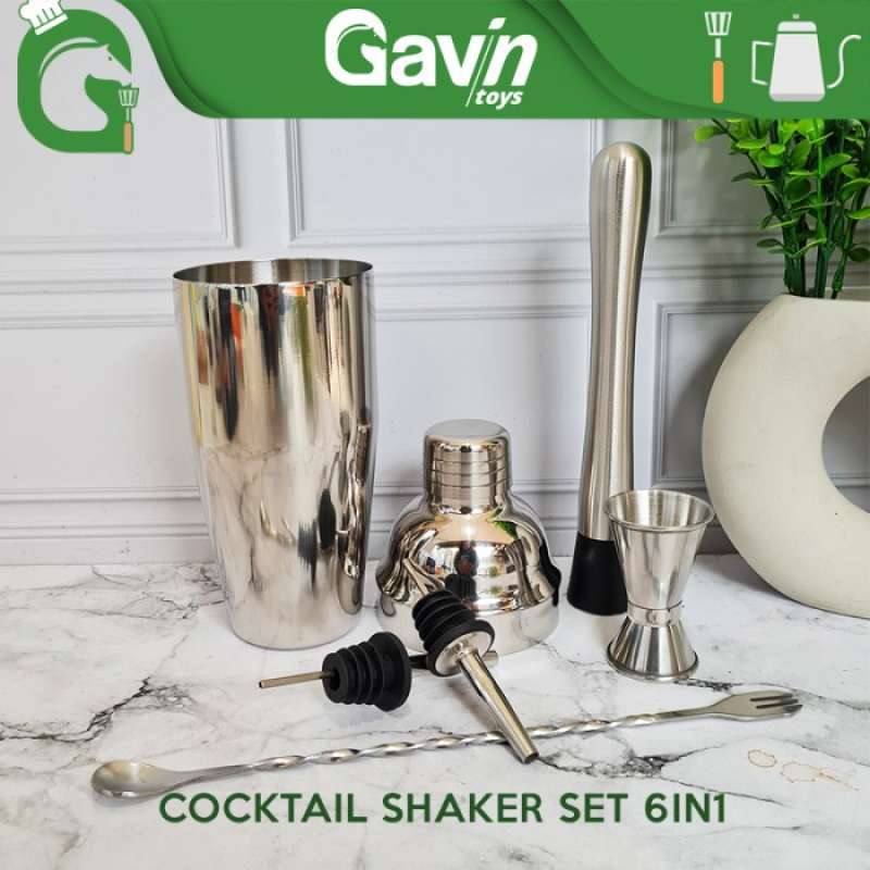 Promo Cocktail Shaker Set 750ml Stainless Bartender Tools Pengocok ...