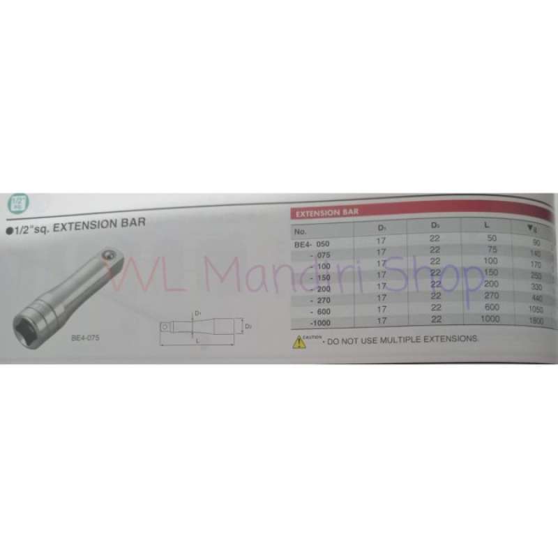 Promo Kunci Sambungan Shock Sq 1/2 Ktc Ukuran 4inc Be4-100 Diskon 23% Di Seller Kulee Store ...