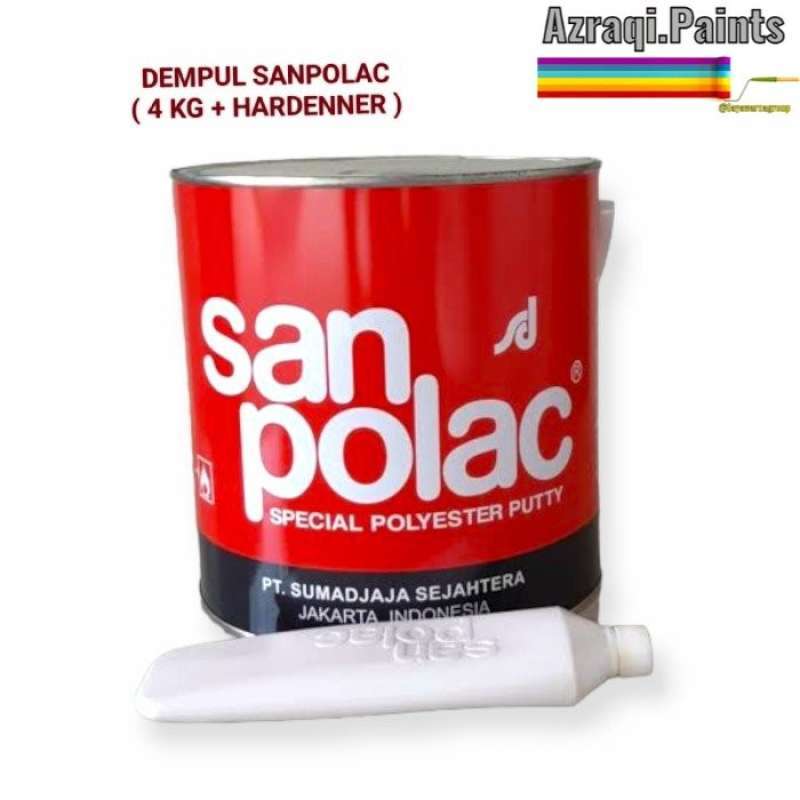 Promo Dempul Sanpolac Galon ( 4 Kg ) + Obat Hardenner Diskon 23% Di ...