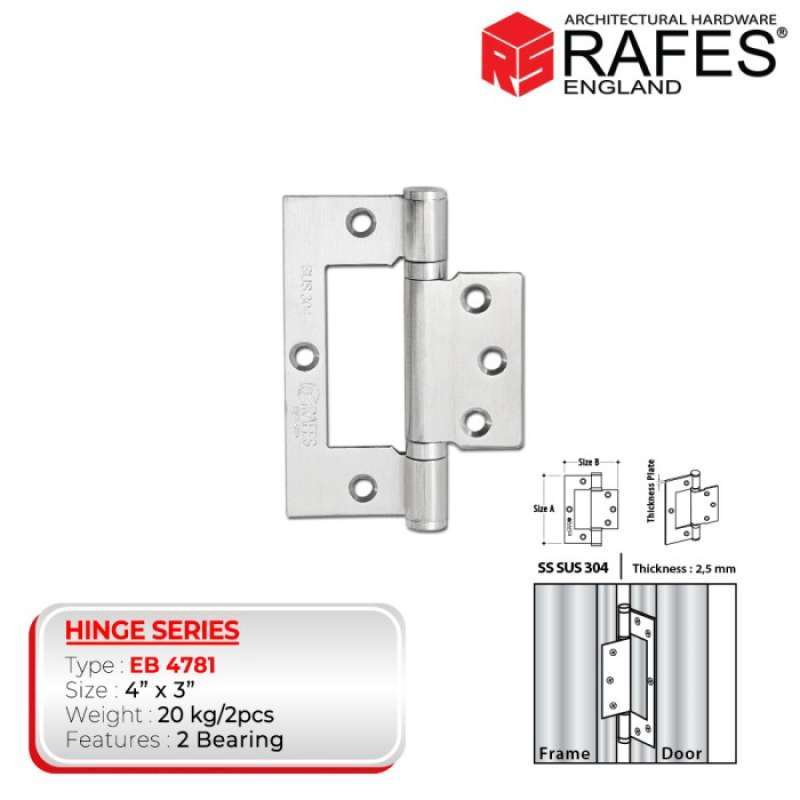 Promo Engsel Pintu Rafes Stainless Steel Eb 4781 Diskon 23% Di Seller ...
