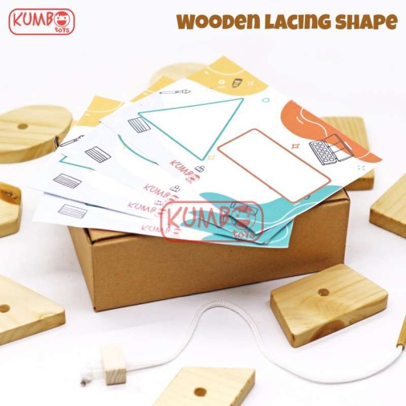 Promo Mainan Edukasi Wooden Lacing Shape Meronce Kayu Mencocokan Bentuk ...