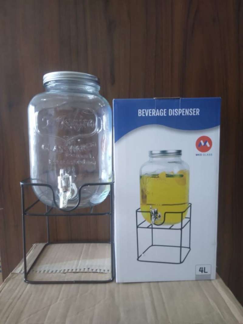 Promo Dispenser Kaca 4l Dispenser Jus Glass Storage Drink 1 Pcs Garansi ...