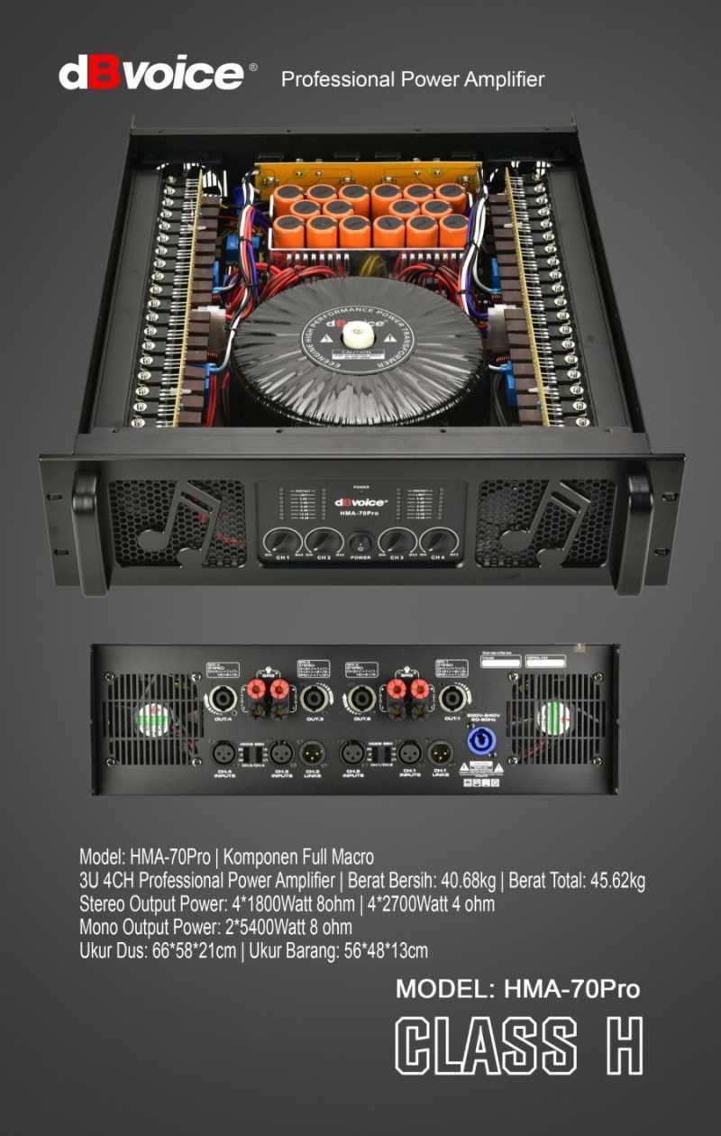 Jual Power Amplifier Db Voice Hma70pro | Hma 70pro | Hma 70 Pro Class H Original Di Seller King ...