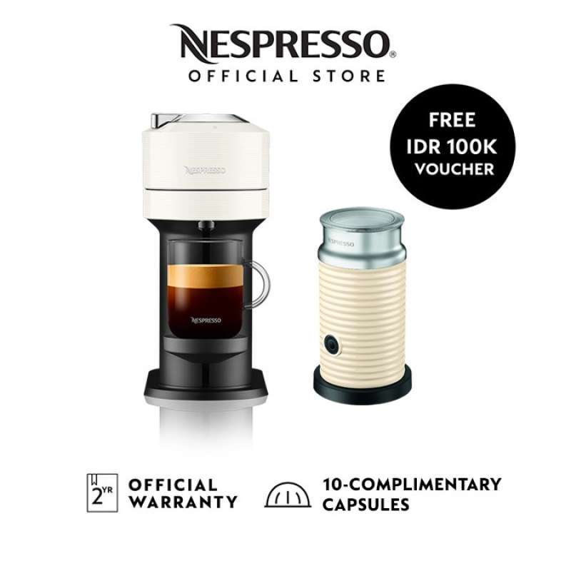 Promo Nespresso Vertuo Next Coffee Machine White, With Aeroccino3 White ...