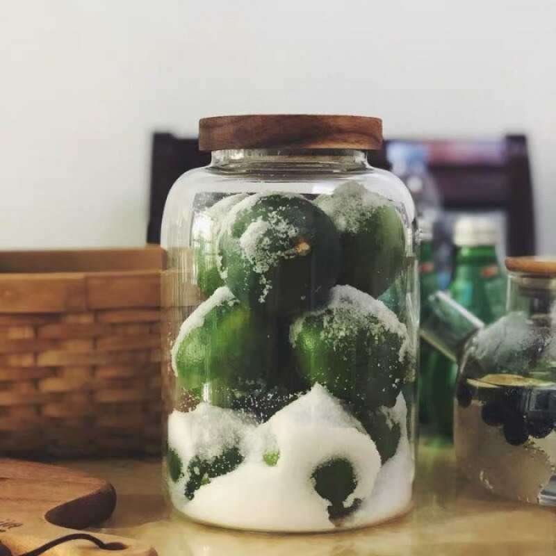 Promo Toples Kaca Kedap Udara Besar Jumbo Tutup Kayu Unik Fermentasi ...