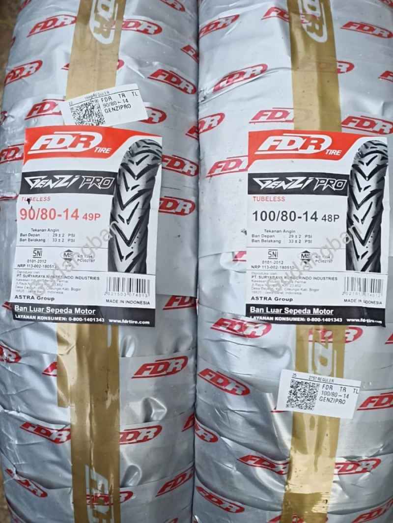 Promo Paket Fdr Genzi Pro 90 80 14 Dan 100 80 14 Tl Ban Motor Free ...