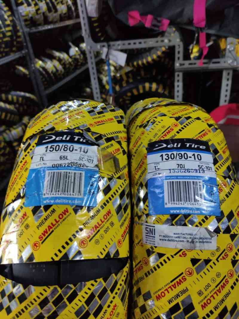 Promo Paket Ban Luar Swallow 130 - 90 - 10 Dan 150 - 80 - 10 Tipe Sc - 101 G Diskon 23% Di ...