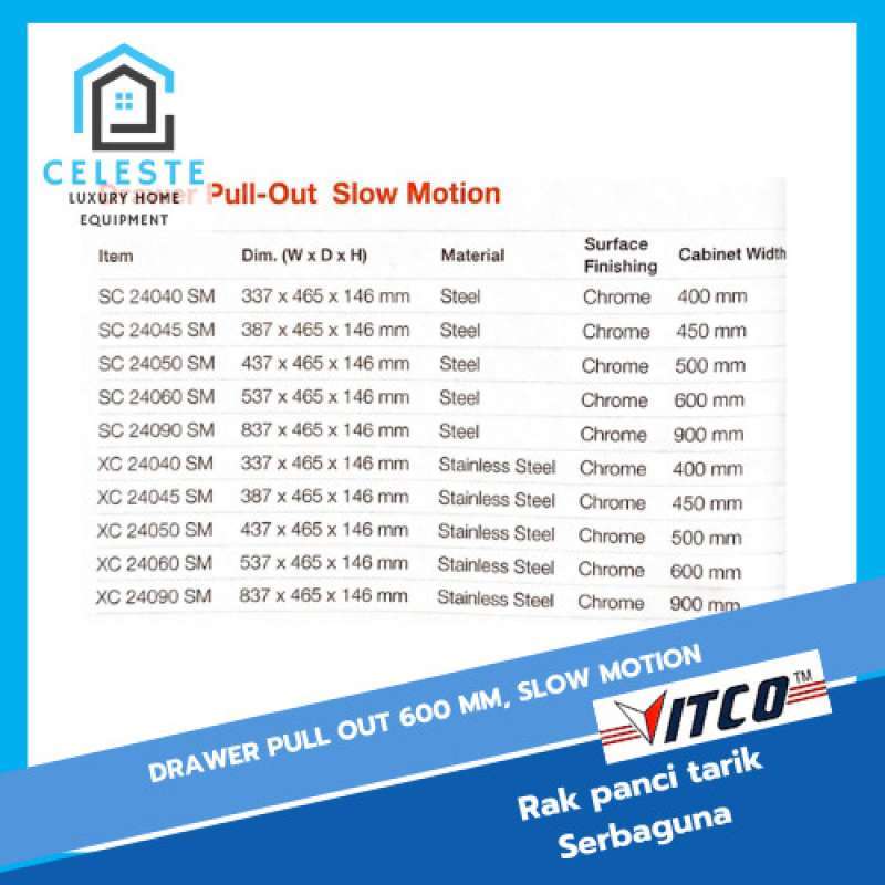 Promo Vitco Drawer Pull Out Slowmotion/ Laci Tarik Serbaguna U/kabinet ...