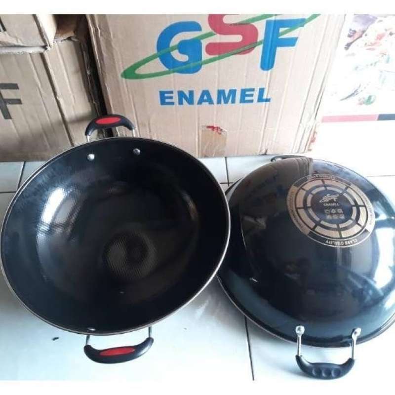 Jual Ssa Panci Wajan Enamel Diameter 34 Cm Penggorengan Serbaguna Anti ...