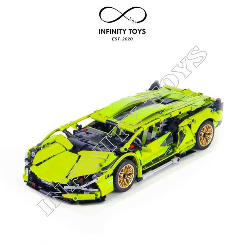 Promo Promo- Mainan Brick Mobil Balap Lamborgini Sian Sports Car Hijau ...