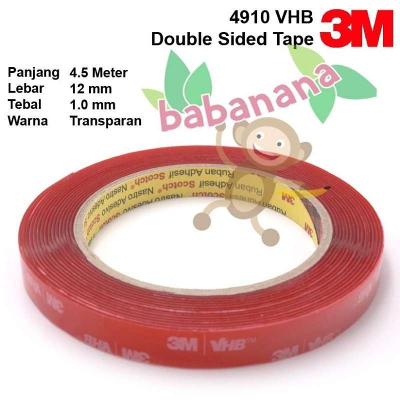 Jual Double Tape 3m 4910 Vhb Transparan Double Sided 4.5m X 12mm X 1 ...