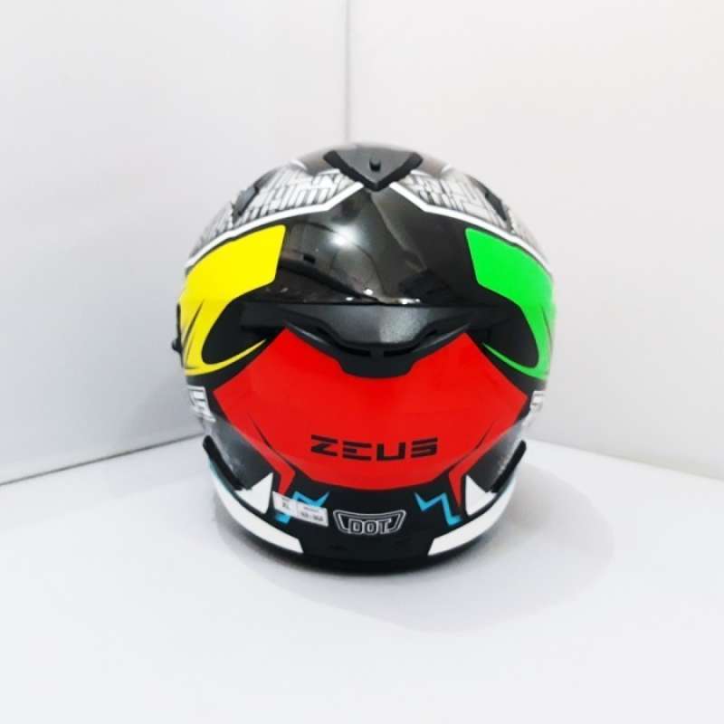 Promo Promo Kemerdekaan Helm Zeus Zs-613c Black Aj11 Red + Chinbar ...