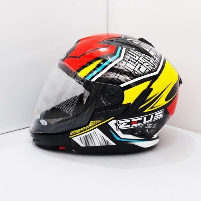 Promo Promo Kemerdekaan Helm Zeus Zs-613c Black Aj11 Red + Chinbar ...