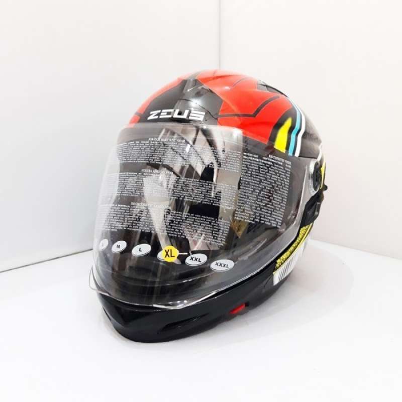 Promo Promo Kemerdekaan Helm Zeus Zs-613c Black Aj11 Red + Chinbar ...