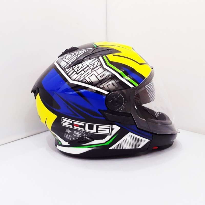 Promo Promo Kemerdekaan Helm Zeus Zs-613c Black Aj11 Yellow + Chinbar ...