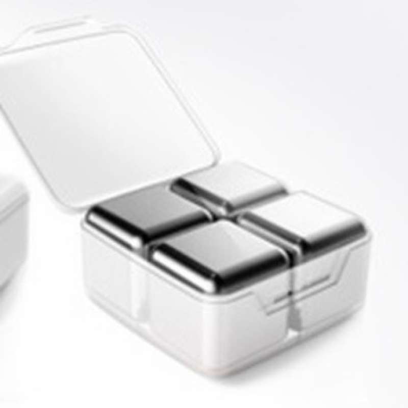 Jual Es Batu Stainless Steel Reusable Ice Cube 4/6/8 Pcs - W00043 - Isi ...