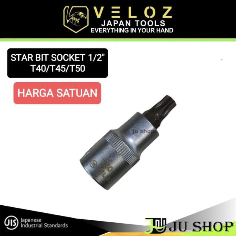Jual Veloz Star Bit Socket 1/2 T40/t45/t50 Kunci Sock Bintang Starbit ...