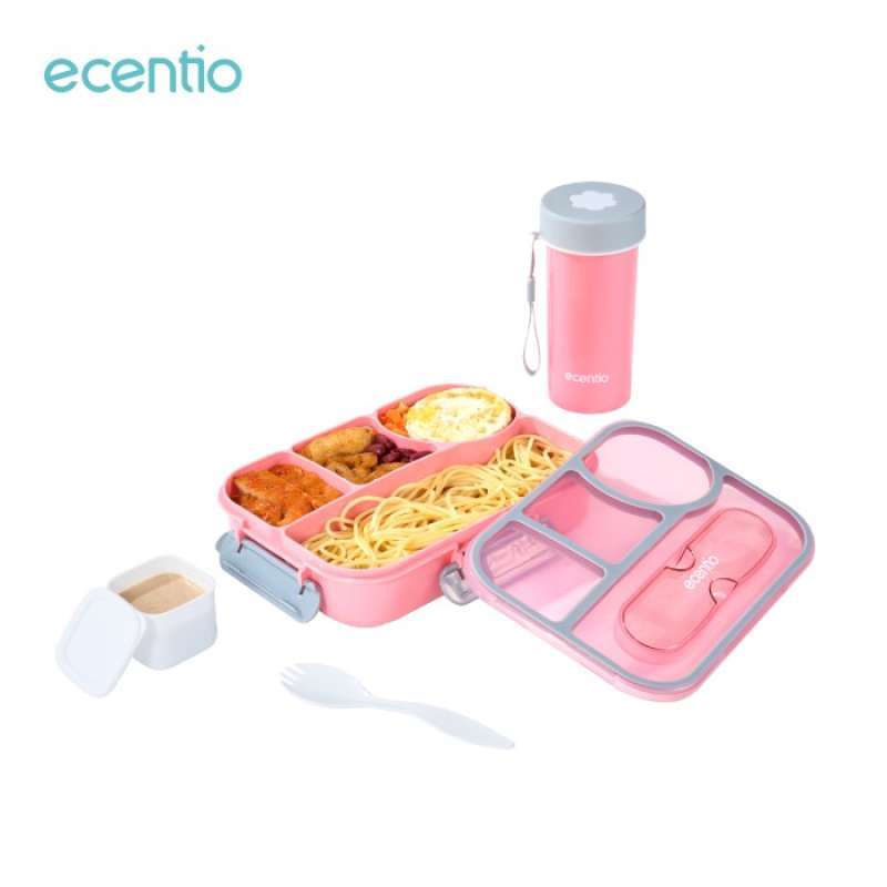 Jual Ecentio 4grid Kotak Makan Siang Dengan Botol Air Lunch Box Set ...