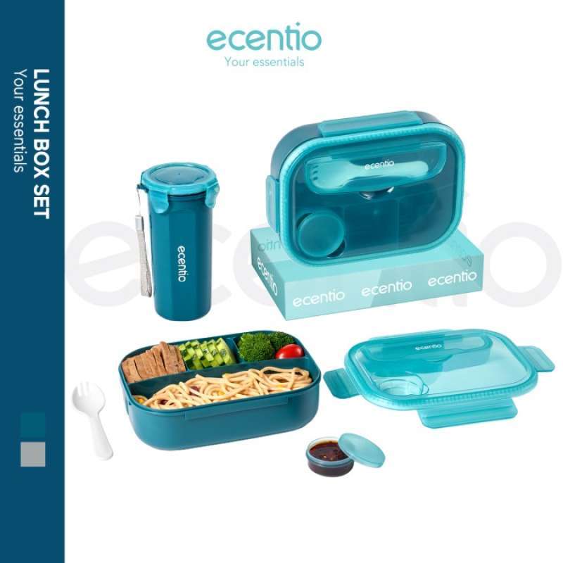 Jual Ecentio 4grid Kotak Makan Siang Dengan Botol Air Lunch Box Set ...
