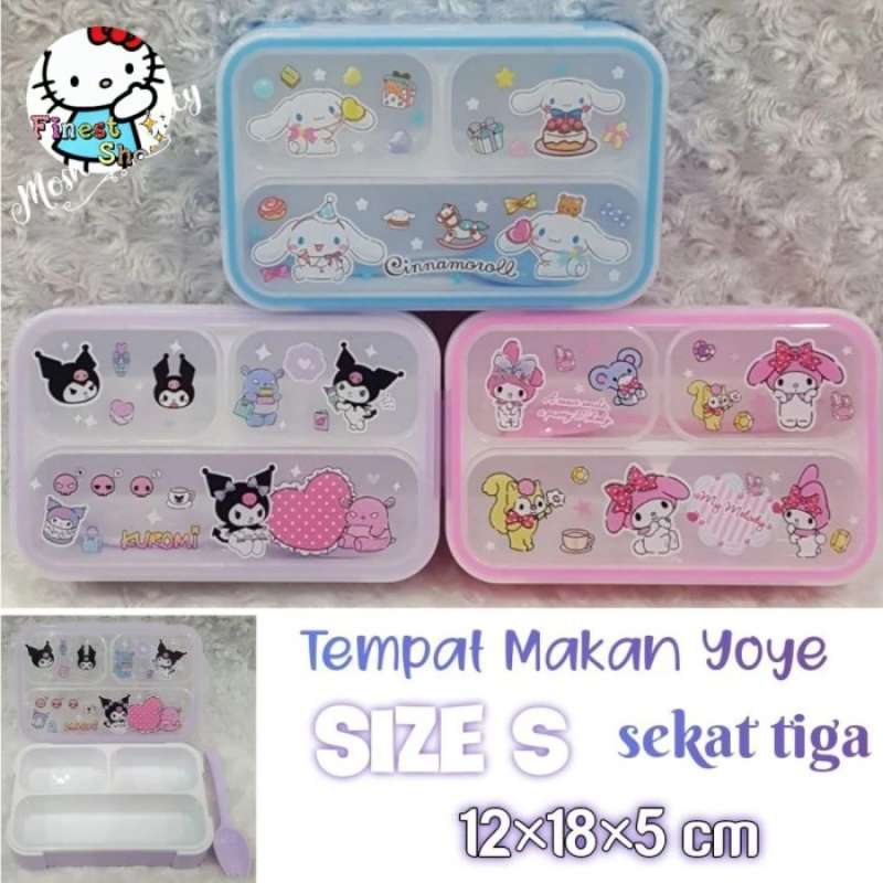 Jual Kotak Makan Sanrio Lunch Box Sekat Cinnamo Kuromi Tempat Bekal ...