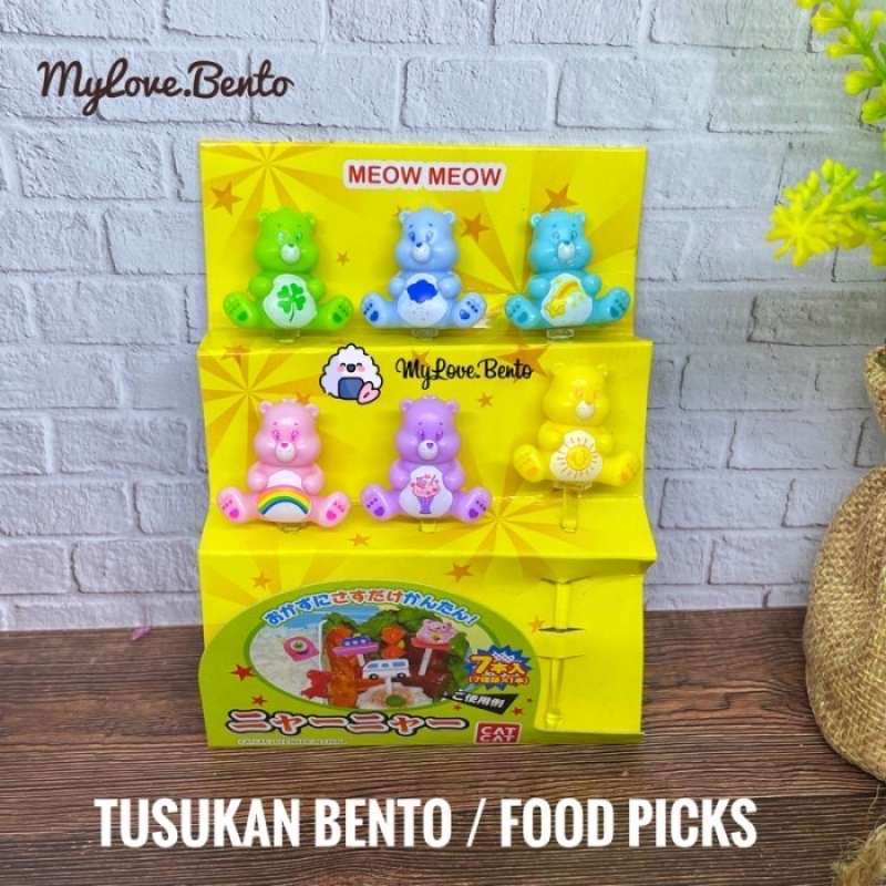 Jual Tusukan Bento Food Picks Foodpics Care Bears Beruang Garpu Buah ...