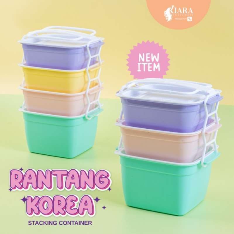 Jual Rantang Plastik Susun 3 & 4 Kotak Makan Korea Food Grade 100% Bpa ...
