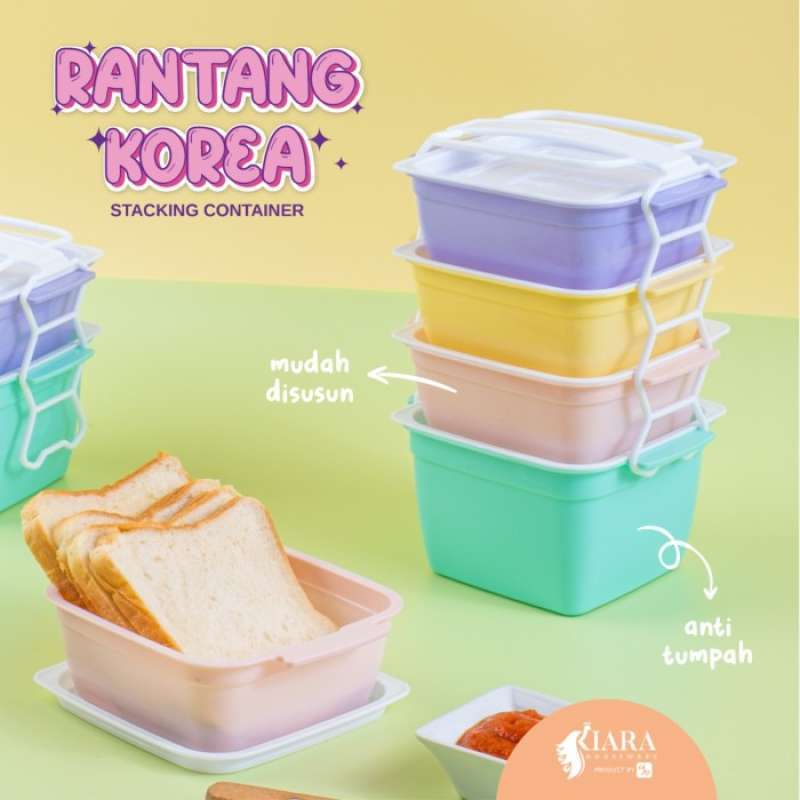 Jual Rantang Plastik Susun 3 & 4 Kotak Makan Korea Food Grade 100% Bpa ...