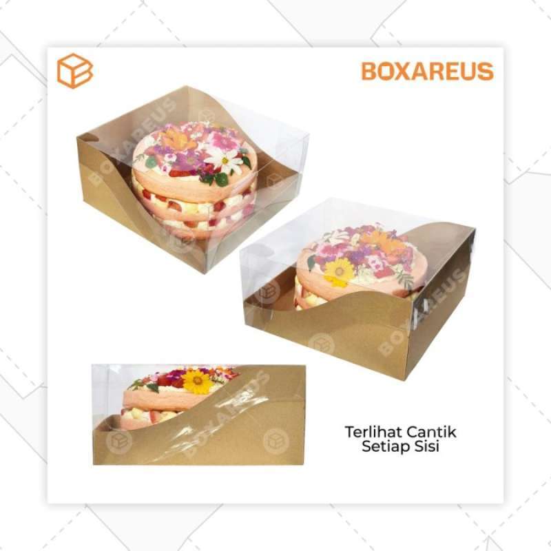 Jual Cake Box Mika Dus Packaging Kue Lapis Kemasan Window Bolu ...