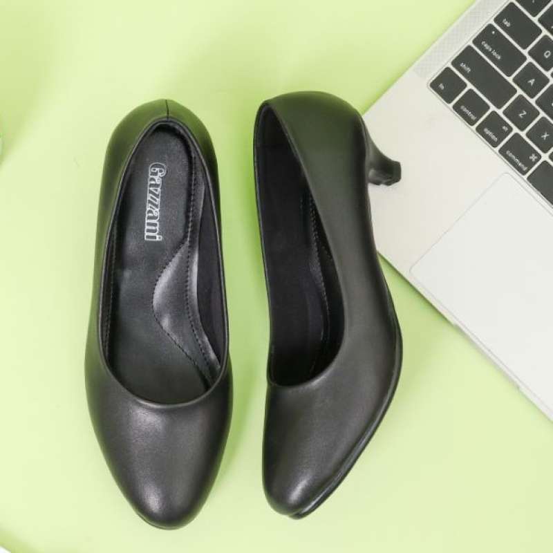 Promo Bossindo Sepatu Heels Wanita Kerja High Heels 3cm Black & White ...