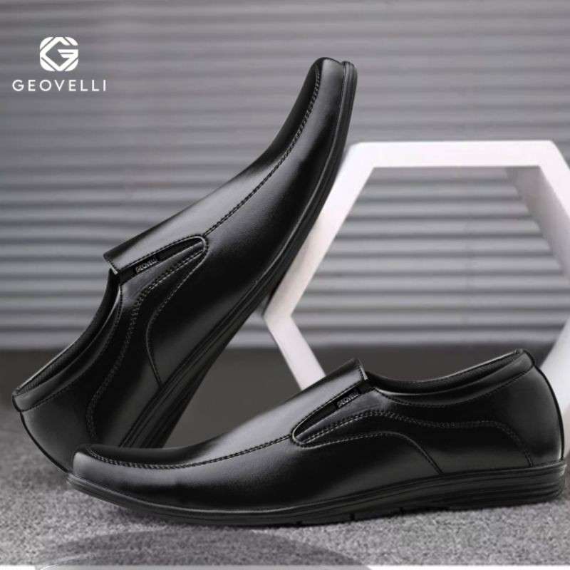 Promo Bossindo G-001002 - Pantopel Pria Sepatu Hitam Kulit Asli Swedian ...