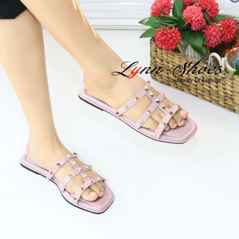 Jual Lynn Sendal Teplek Flat Motif Piramid Best Seller Sd42a - Hitam ...