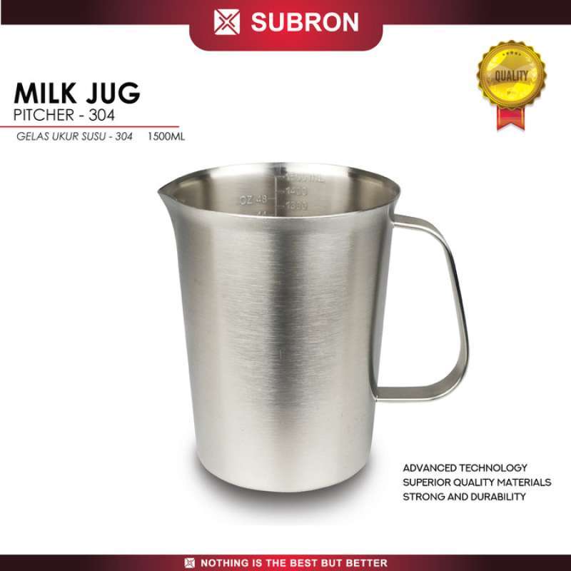 Jual Subron Milk Jug Sus304 Pitcher Stainless Gelas Ukur Takar 1500 Ml ...