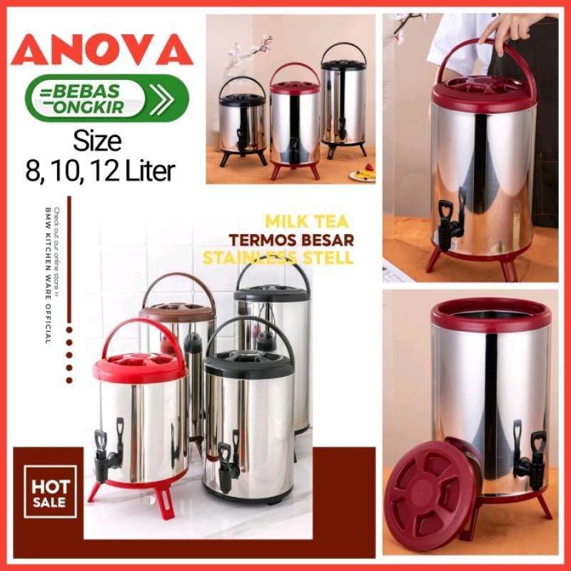 Jual Milk Tea Dispenser Water Jug Stainless Stell Termos 8 9 12 Liter ...