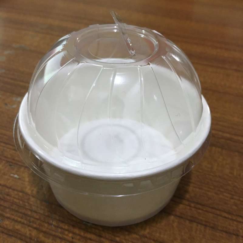Jual Paper Cup Ice Cream Uk. 5 Oz + Lid Dome (isi 50 Pcs) Di Seller ...