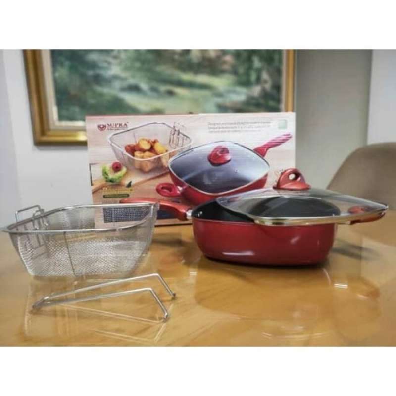 Jual Supra 28 Cm Square Deep Fryer / Penggorengan Kotak + Tirisan S'028 ...