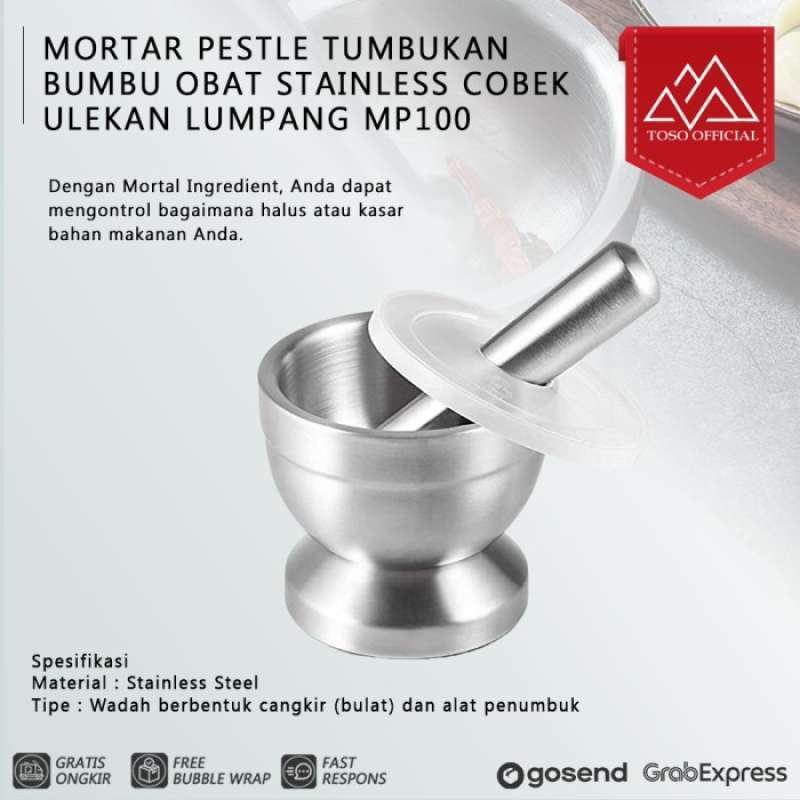 Jual Mortar Pestle Tumbukan Bumbu Obat Stainless Cobek Ulekan Lumpang Mp100 Di Seller Sentry ...